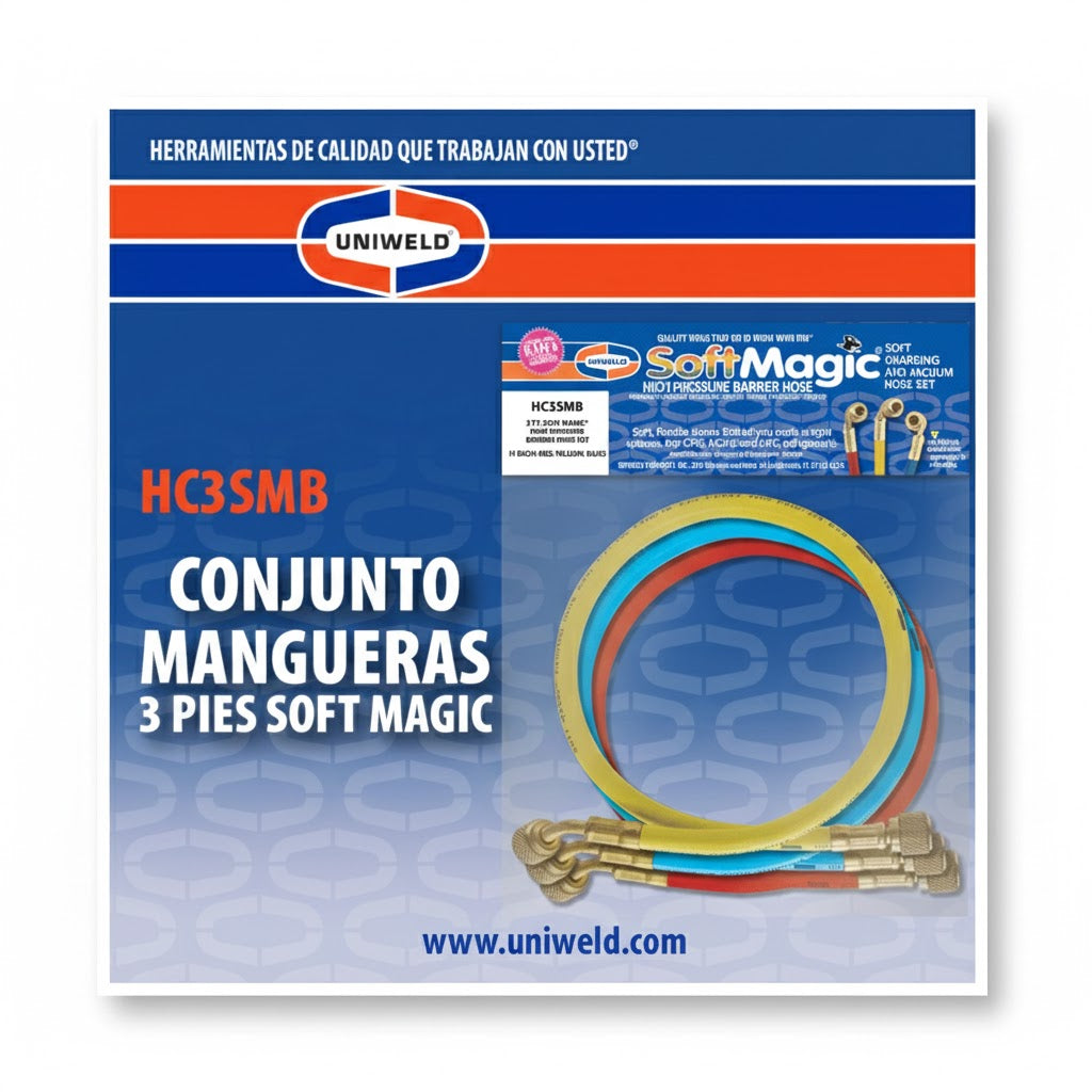 Juego Mangueras 3 Pies Soft Magic | Uniweld HC3SMB | On Supply